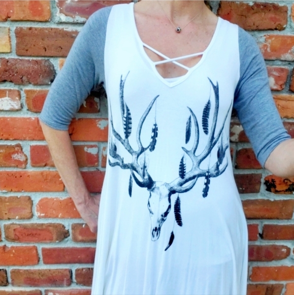 Dresses | Free Spirit Boho Gypsy Festival Dress With Pockets Skull And ...